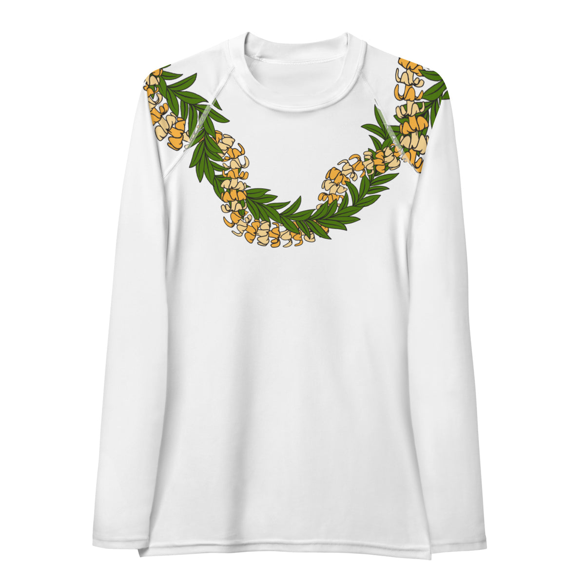 Kimo's Surf Hut Flower Lei: Puakenikeni and Maile Long Sleeve Rashguar