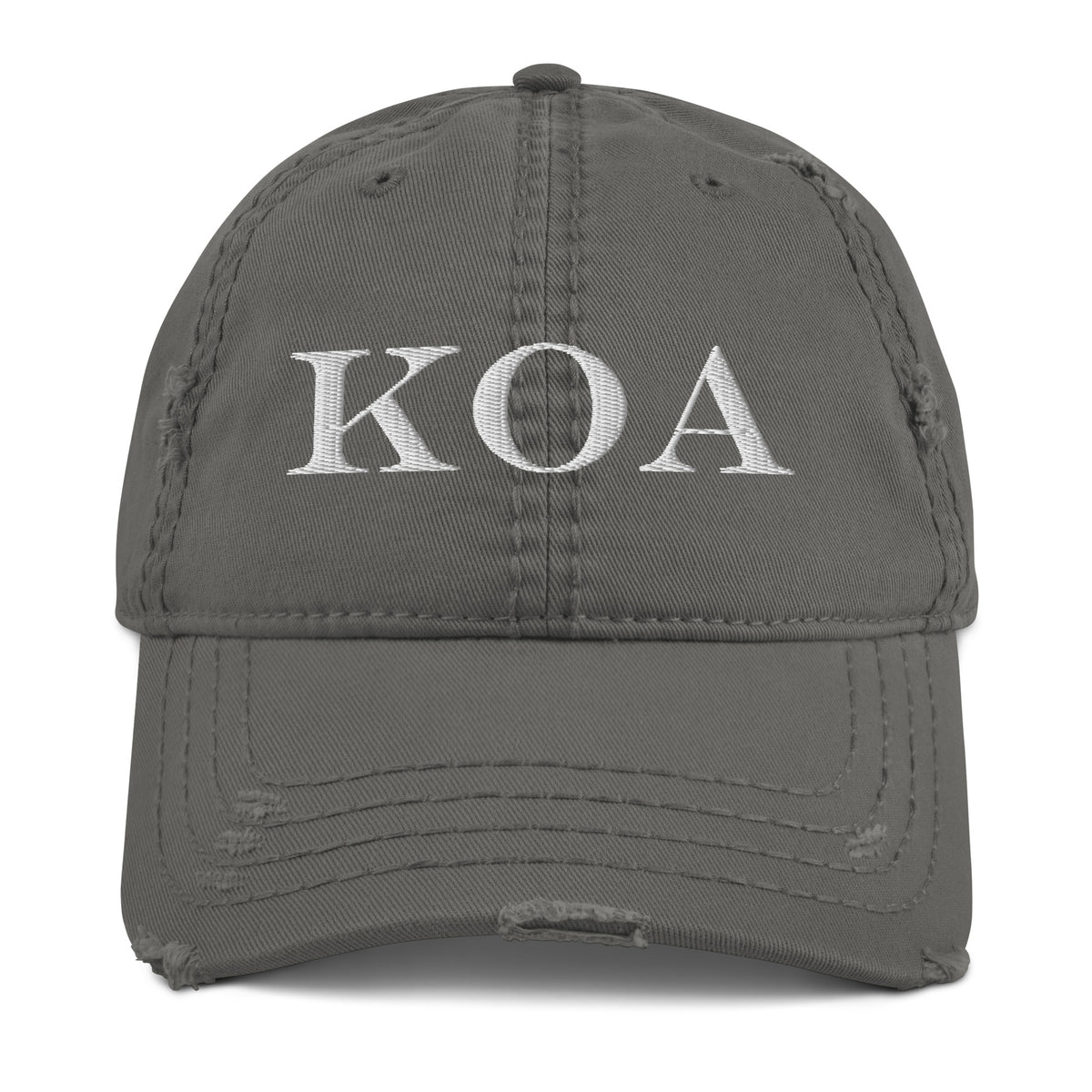 Kimo's Surf Hut Embroidered KOA (in White) Distressed Dad Hat